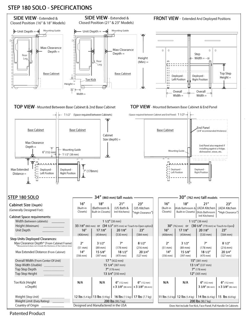 STEP 180 SOLO - Hideaway Solutions